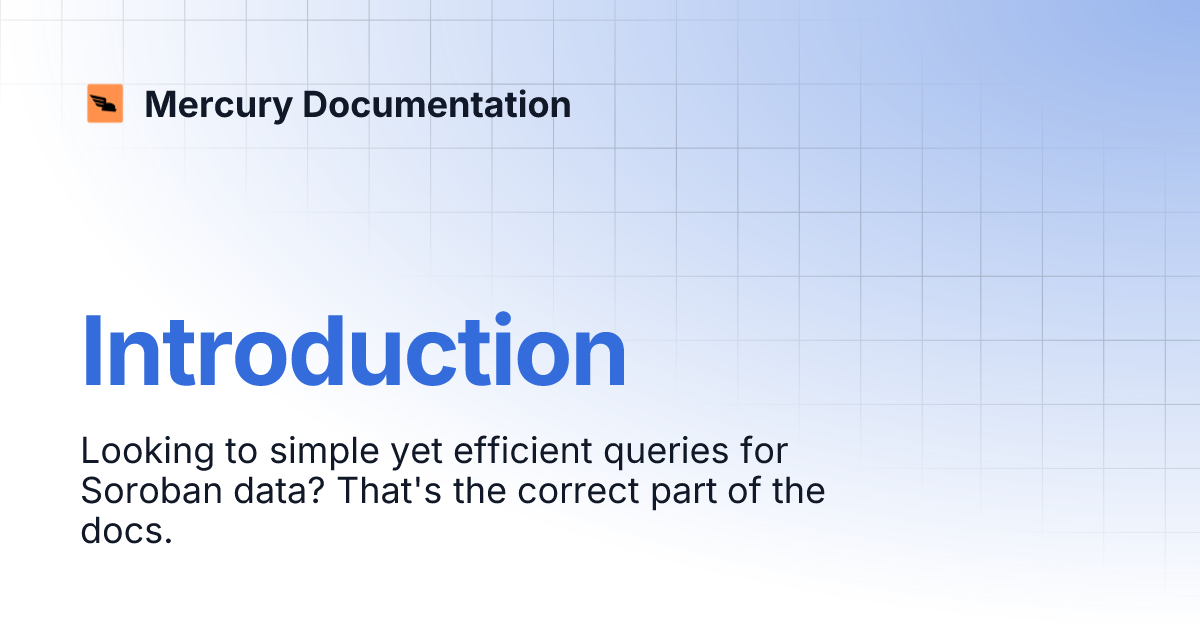 Introduction Mercury Documentation